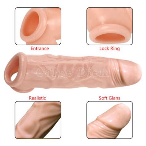 Male Soft Silicone Cock Penis Sleeve Extension Extender For Couple