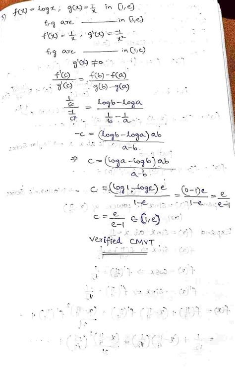 Cauchy Mean Value Theorem Hand Written Notes In  Format
