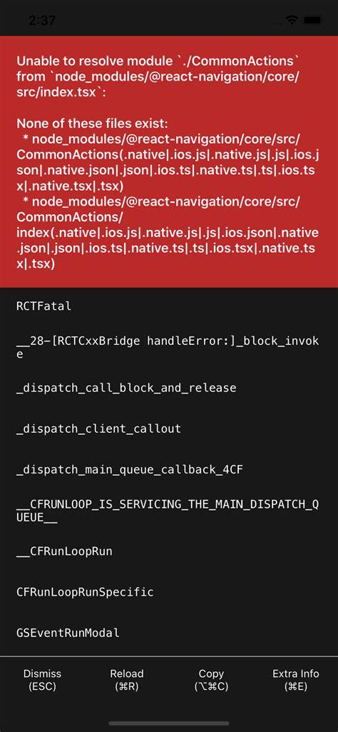 Commonactions Not Foundavailable In Latest Version React Navigationnative · Issue 6833