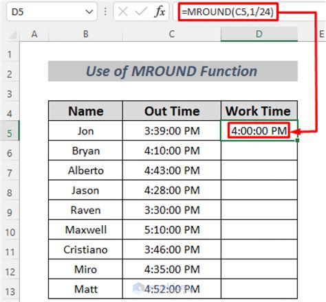 Rounding Time In Excel To Nearest Hour Easy Methods