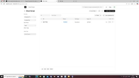 Client Scripts Functionality Not Working Customize ERPNext Frappe Forum