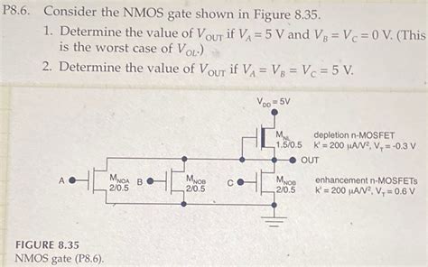 P8 6 Consider The Nmos Gate Shown In Figure 8 35 Determine The Value