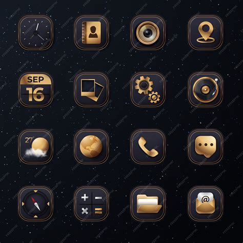 Premium Vector 3d Icon Set With Modern Golden Color