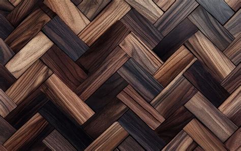 Seamless Dark Brown Wood Herringbone Pattern Texture Background Premium Ai Generated Image