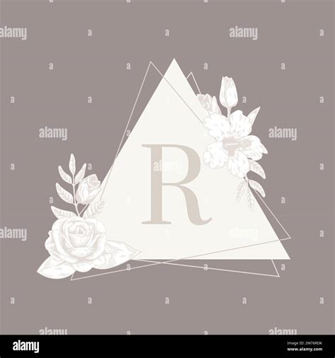 Hand Drawn Floral Triangle Badge Vector Stock Vector Image And Art Alamy