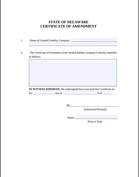 Llc Amendment Template