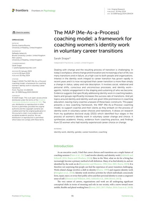 Pdf The Map Me As A Process Coaching Model A Framework For