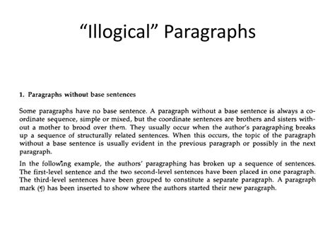 Illogical Paragraphs Ppt