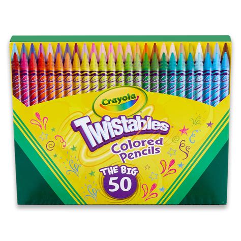Crayola Multicolor Twistable Colored Pencil Set 50 Colors