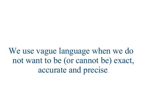 Vague Language