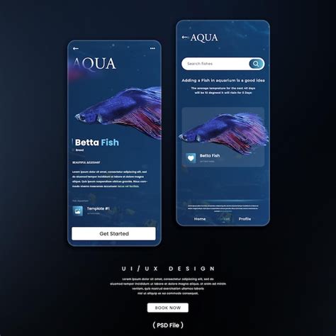 Fishes Ui Ux App Design Premium Ai Generated Psd