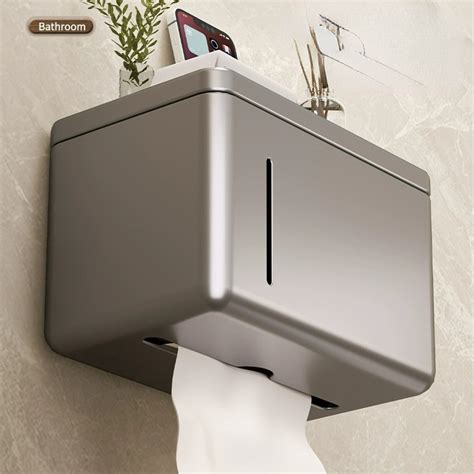 Aluminum Wall Mounted Paper Holder Bathroom Tissue Box Stand Toilet Paper Holder Shopee Singapore
