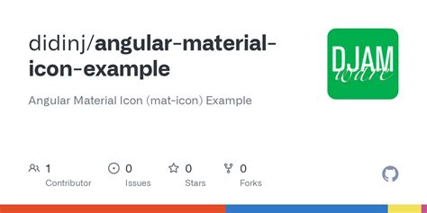 GitHub Didinj Angular Material Icon Example Angular Material Icon Mat Icon Example