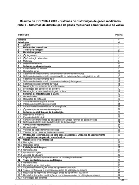 Resumo Iso 7396 1 Sistemas Distribuicao Gases Medicinais Download