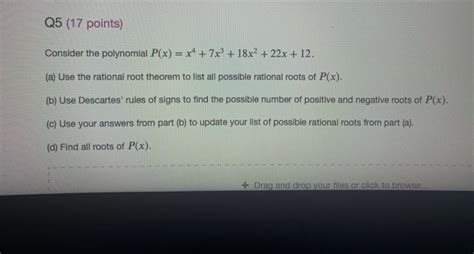 Solved Q5 17 Points Consider The Polynomial P X X 7x