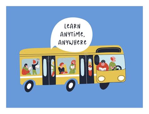 Learn Anytime Anywhere Vector Illustration Stock Vector