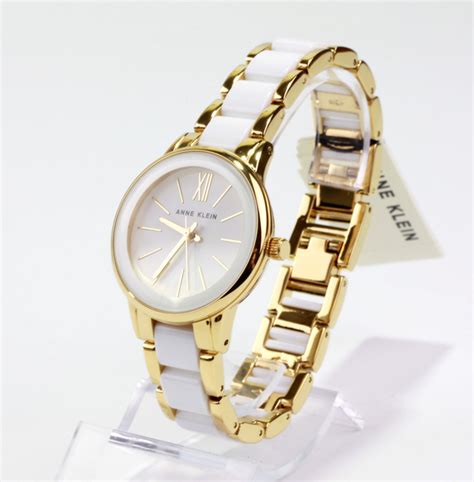 Женские часы Anne Klein AK/3878WTGB Белый/Золото Нержавеющая сталь ...