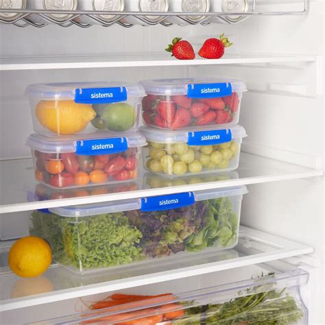 Sistema Klip It Plus Rectangular Containers 4 Pack Assorted 1l Assorted