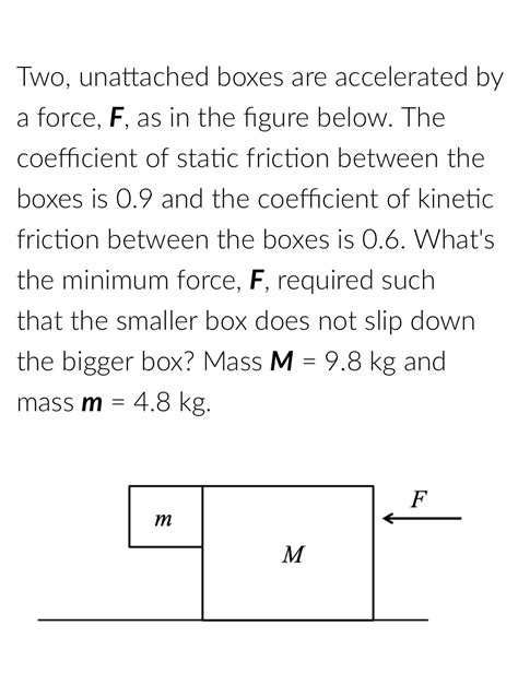 Solved Two Unattached Boxes Are Accelerated By A Force F