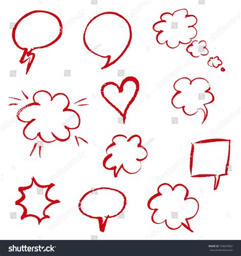 Red Hand Draw Speech Bubble Vector Stock Vector Royalty Free Shutterstock