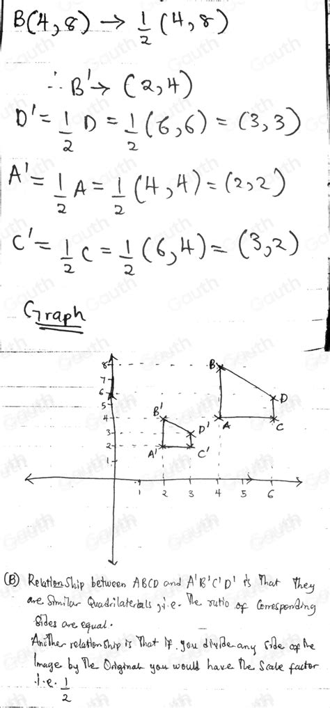 solved graph the dilation centered at the origin of the