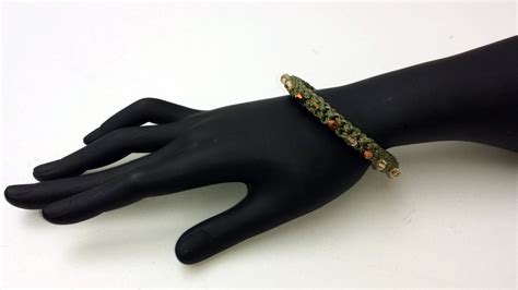 Macrame Bracelet With Beads And Toggle Clasp Etsy