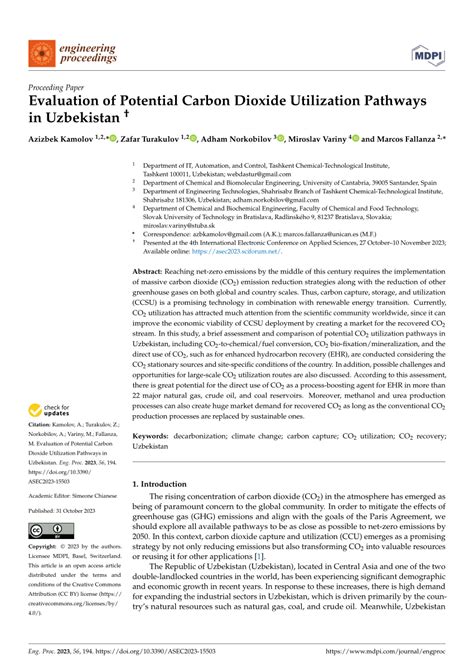 Pdf Evaluation Of Potential Carbon Dioxide Utilization Pathways In
