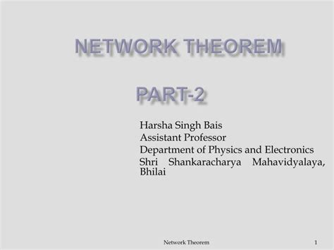 Network Theorem Part 2 Ppt