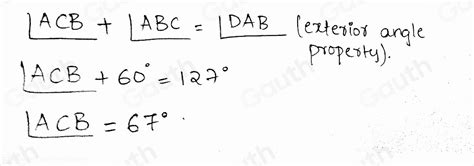 Solved In The Diagram Shown Below ∠ Abc 66° And ∠ Dab 127 9 Then
