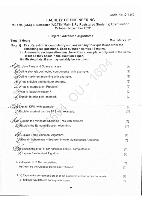 Advanced Algorithm Oct Nov Studocu