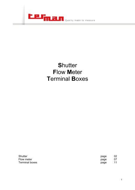Download Shutter Flow Meter Terminal Boxes Terman
