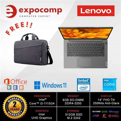 Jual LENOVO IDEAPAD SLIM I IP ITL FTID GREY CORE I G Di Seller ExpoComp Official
