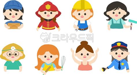 어린이 캐릭터 직업 엔지니어 소방사 사진이미지일러스트캘리그라피 비니반작가
