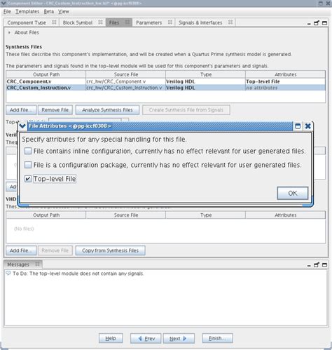 415 Adding The Crc Custom Instruction Hdl Files