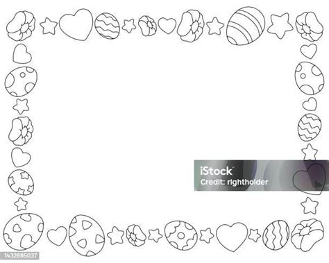 아름다운 부활절 프레임 꽃 별 심장 계란 인사말 카드 결혼 초대장 생일을 위한 디자인 요소 흰색 배경에서 격리된 벡터 그림입니다 0명에 대한 스톡 벡터 아트 및 기타 이미지