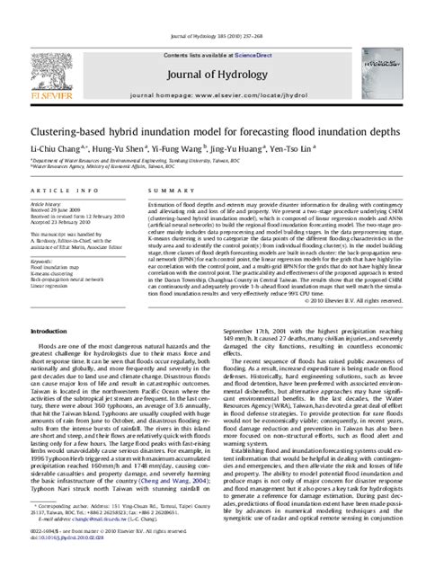 Pdf Clustering Based Hybrid Inundation Model For Forecasting Flood