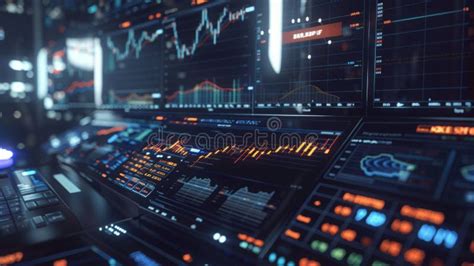 computer screen displaying extensive data analysis stock image image