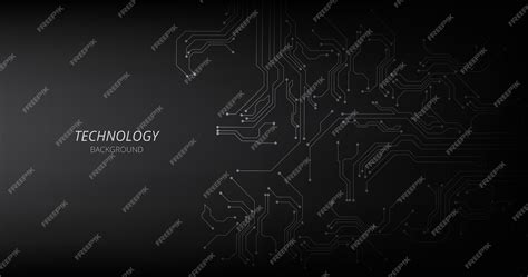 Premium Vector Grey Circuit Connection On Black Background