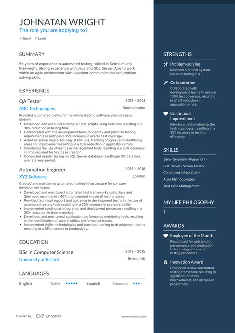 3 QA Tester CV Examples For 2023