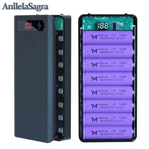 8 18650 Power Bank Cases Battery Holder Dual Usb Type C Charge Diy