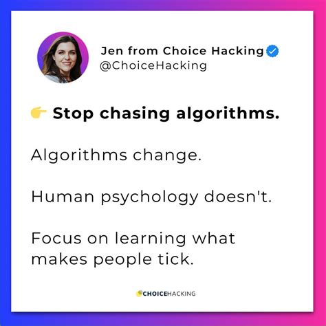 Choice Hacking On Linkedin 👉 Stop Chasing Algorithms Algorithms