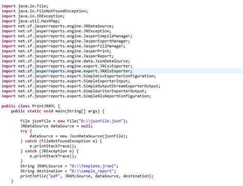 Generating Jaspersoft Reports In Different Formats Using A JSON File As Data Source