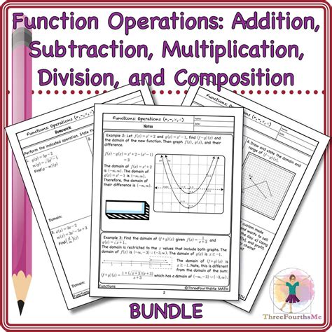 Operation Of Functions Add Subtract Multiply Divide And