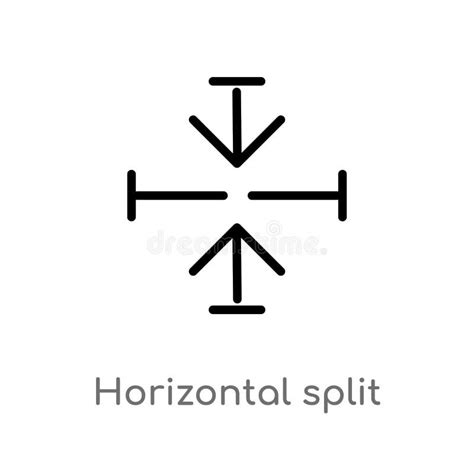 Outline Horizontal Split Vector Icon Isolated Black Simple Line Element Illustration From