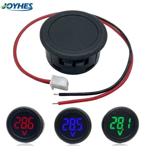 Voltmeter Digital Mini Bulat Dc 4 100v Volt Tegangan Tester Monitor