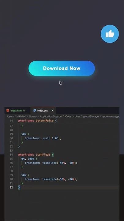 Animated Download Button Using Html Css Shorts Shortsfeed Webdesign