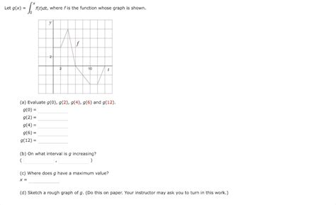 Solved Let G X Xf T Dt Where F Is The Function Whose Chegg Com
