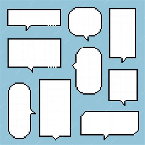 Premium Vector Collection Set Of Retro Game 8bit Pixel Speech Bubble