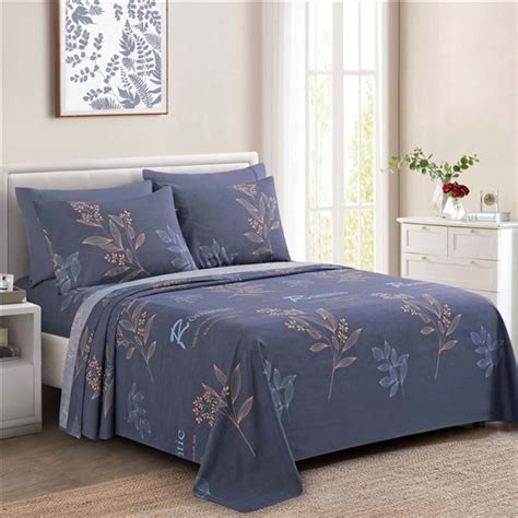 Marina Decoration 6 Piece Bamboopolyester Queen Bed Sheet Set Grey