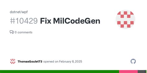 Fix Milcodegen · Issue 10429 · Dotnet Wpf · Github
